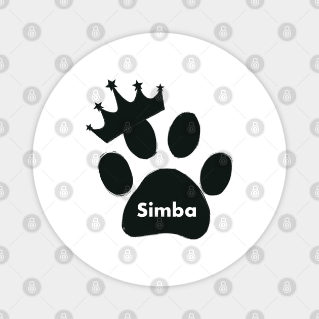 simba cat name made of hand drawn paw prints - Simba Cat Name Made Of Hand Drawn Paw - Magnet ...